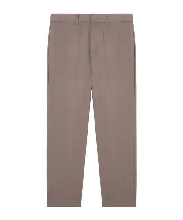 Emporio Armani Tailored Textured Trousers - [fit Straight Leg] Taupe